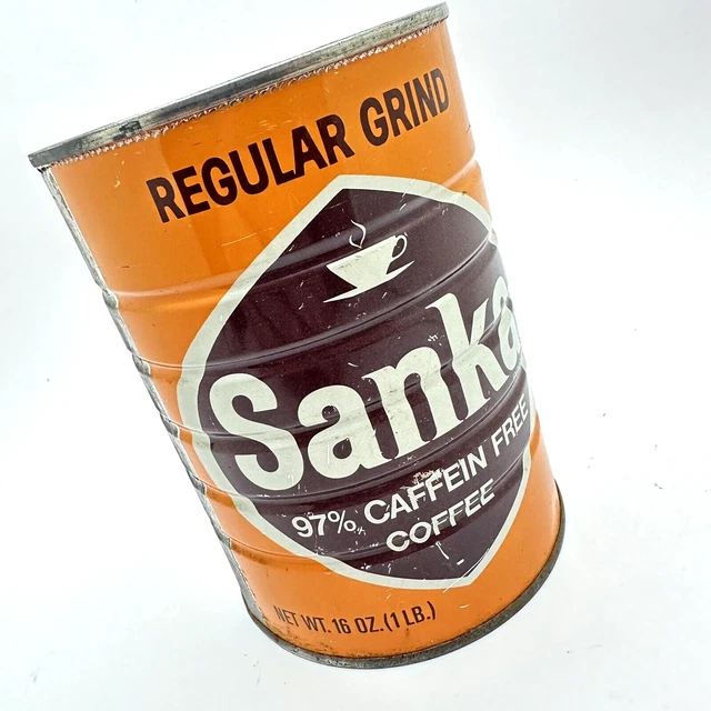 VINTAGE SANKA 1 Pound Coffee Can Empty Tin Regular Grind No Lid $12.00 ...