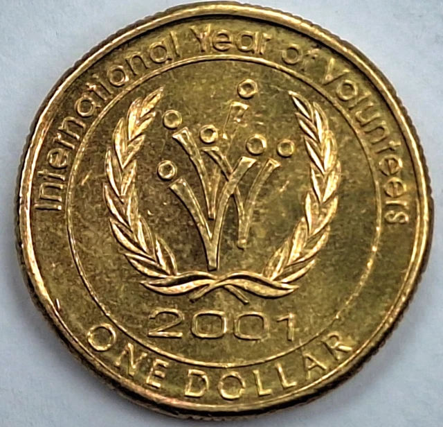 2001 1 DOLLAR Austalian Coin - International Year of Volunteers ...