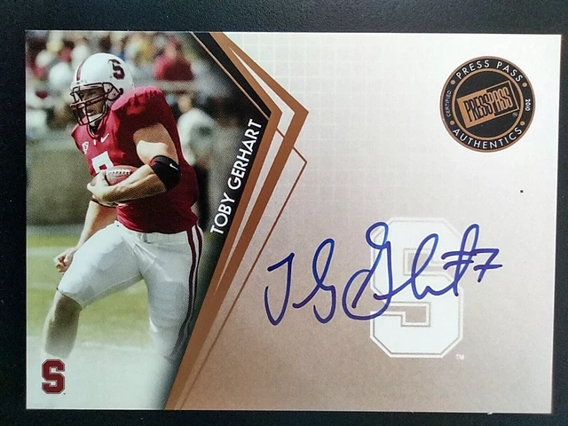 2010 PRESS PASS Signings bronze #PPS-TG Toby Gerhart recrue voiture RC ...