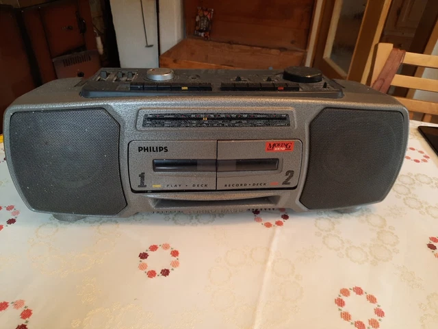 PHILIPS DOUBLE DECK Stereo Radio Cassette Recorder typ AW 7502/00 EUR 9 ...