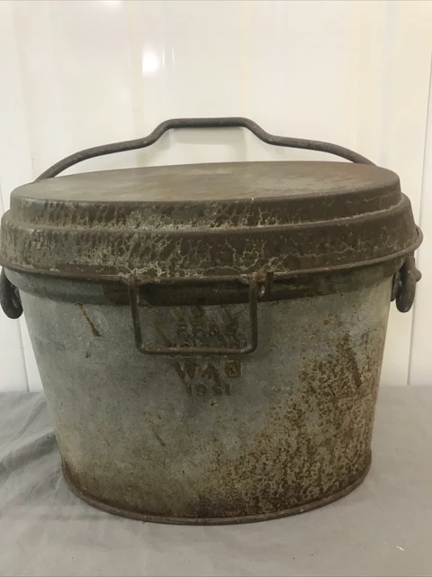 MILITARY GALVANISED METAL mess bucket military broad arrow 1961 £20.00 ...
