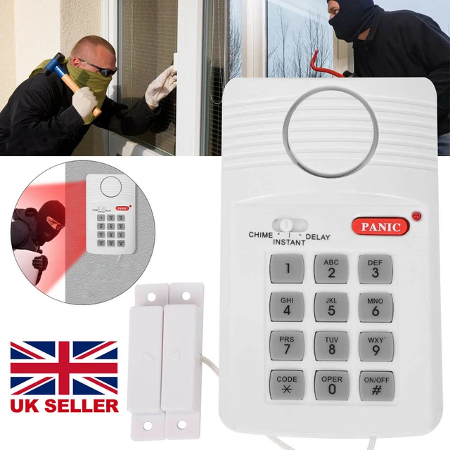 WIRELESS DOOR ALARM Shed Garage Caravan Burglar Home Security Keypad ...