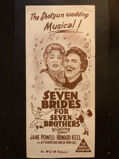 SEVEN BRIDES FOR SEVEN BROTHERS rare Australian Daybill Musical Poster ...