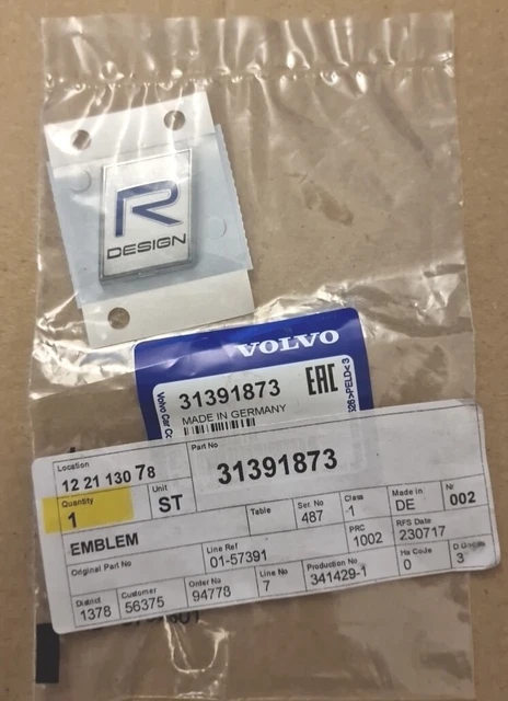 GENUINE NEW VOLVO R DESIGN BADGE Emblem For S40 S60 S90 V40 XC40 XC60 ...