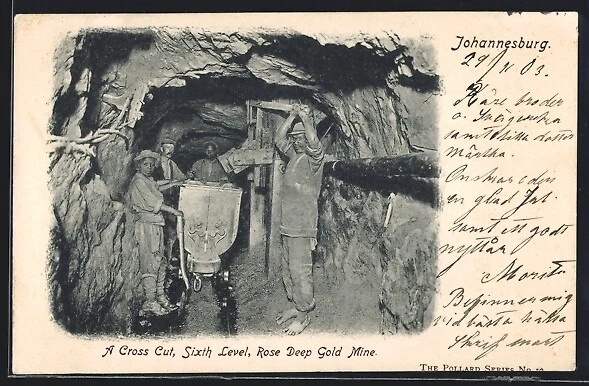 CPA JOHANNESBURG, A Cross Cut, Sixth Level, Rose Deep Gold Mine EUR 17 ...
