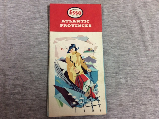 VINTAGE 1959 ESSO Atlantic Provinces Map £7.76 - PicClick UK
