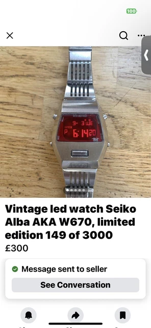 VINTAGE LED MEN’S Seiko Alba AKA W670-4000 Limited Edition 149 Of 3000 ...