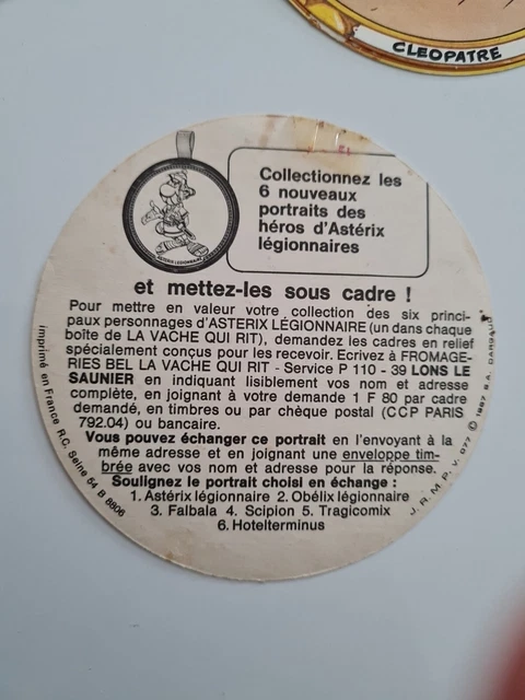 ASTERIX OBELIX PORTRAIT La Vache Qui Rit 1967 Carton Images Figurine ...
