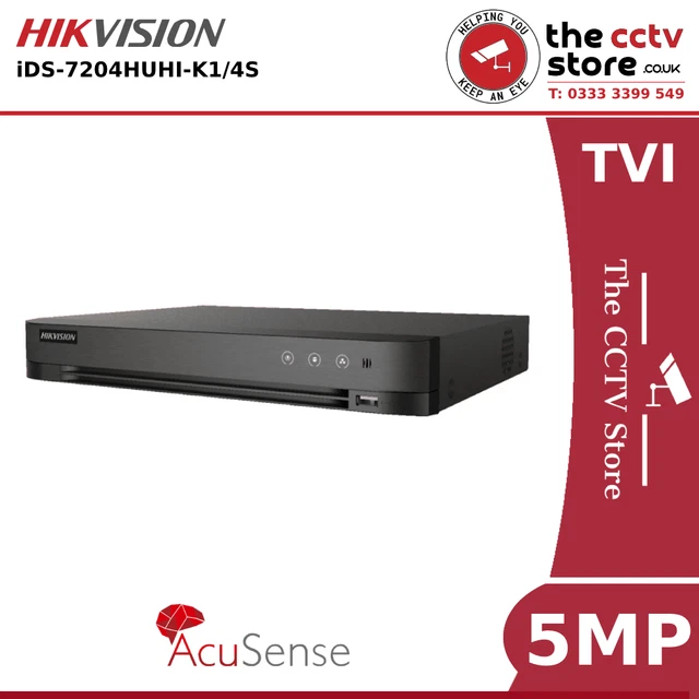 8MP HIKVISION IDS-7204HUHI-K1/4S 4 Channel DVR AcuSense TVI Turbo HD ...