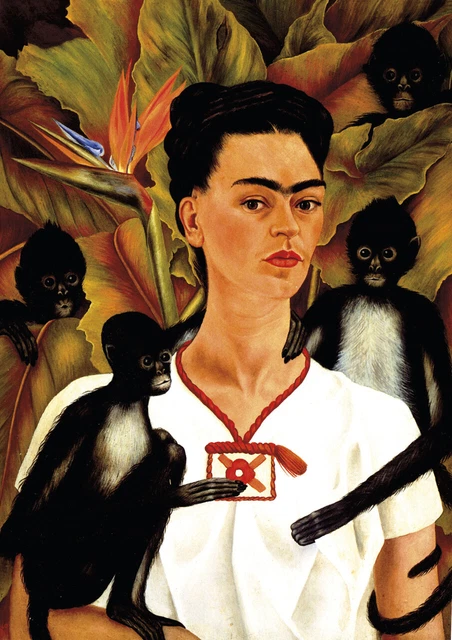 self-portrait-with-monkeys-kahlo-a4-size-21x29-7cm-canvas-art-print