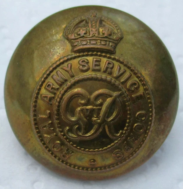 WW2 BRITISH:&ROYAL ARMY SERVICE CORPS BRASS BUTTON" (26mm, GVIR, WWII ...