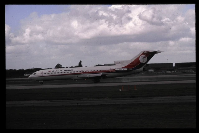 ORIGINAL FUJICHROME COLOUR Slide Dan Air London Boeing 727-200 Aircraft ...