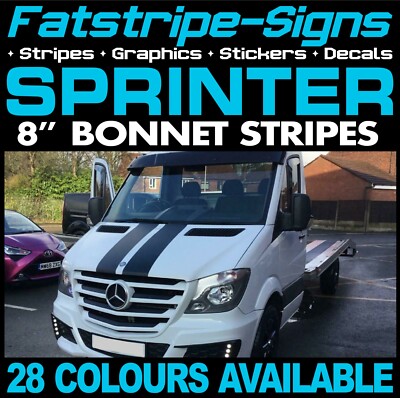 TO FIT MERCEDES SPRINTER BONNET STRIPES GRAPHICS STICKERS CAMPER VAN ...