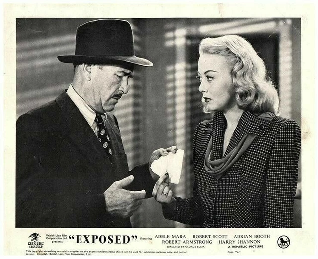 EXPOSED ORIGINAL LOBBY Karte Adele Mara Robert Armstrong Überprüfen Beweise 1947 EUR 24,19 ...