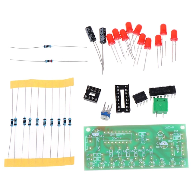 LED CHASER FLOWING Water Light NE555 Module + CD4017 PCB Board DIY Kit ...