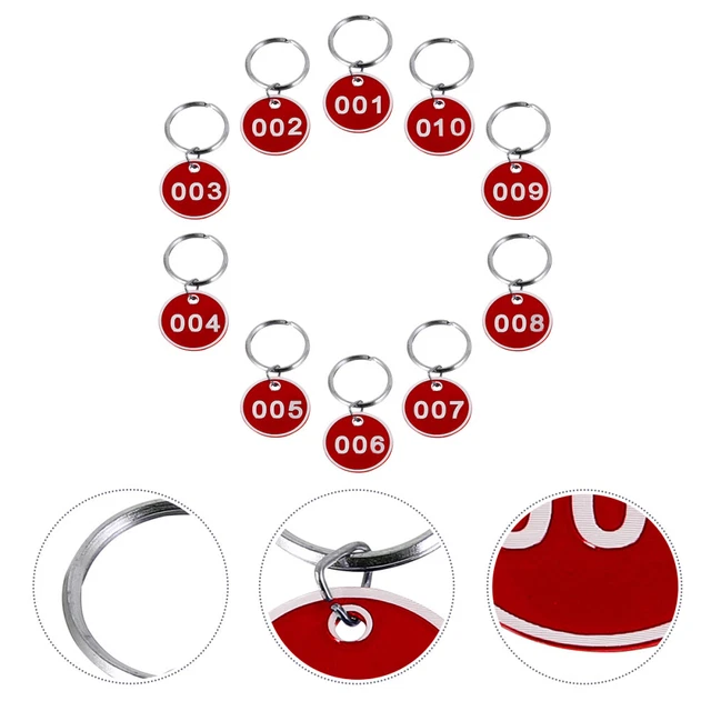 METAL NUMBER TAGS Stainless Steel Id Tags Round Number Tags Key Number ...