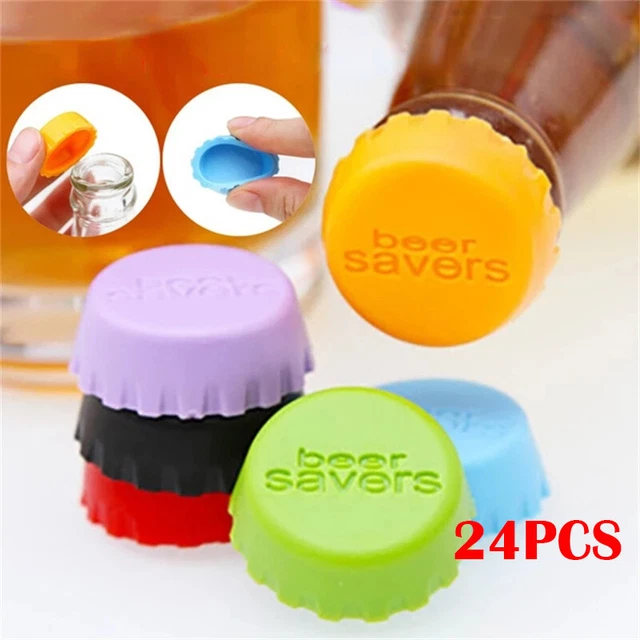 24X SILIKON-KRONKORKEN, BEER-SAVER, Bier Kapsel, Flaschenverschluss ...