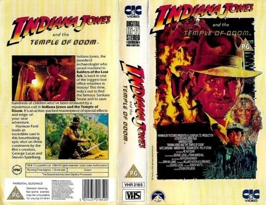 INDIANA JONES AND the TEMPLE of DOOM (1984) CIC Video VHS UK PAL Retail ...
