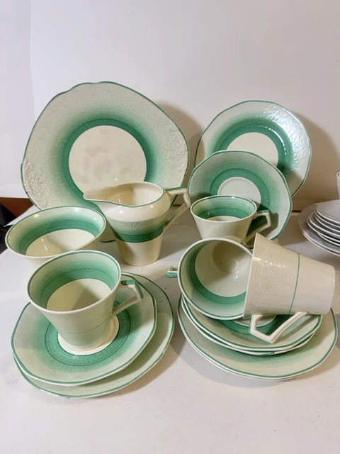 ART DECO TEA Set Barker Bros Ltd Royal Tudor Ware 6397 4 Person 15 ...