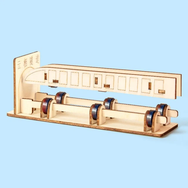 WOODEN ASSEMBLED MAGLEV Train Scientific Experiment Children Puzzle Toy ...