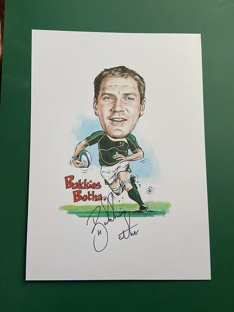 BAKKIES BOTHA - South Africa Springboks Rugby Signed A4 Picture £7.99 ...