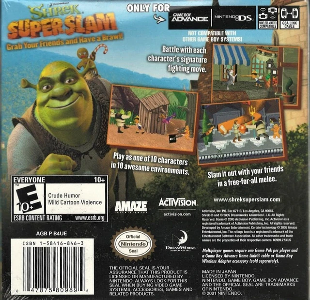 SHREK : SUPERSLAM GBA (version américaine flambant neuve scellée en ...