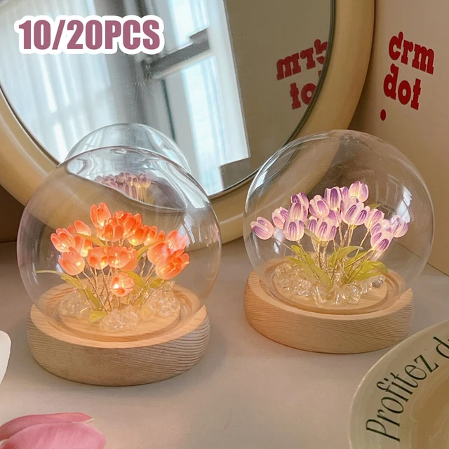 TULIP NIGHT LIGHT Battery Operated Tulip Flower Table Lamp Cute DIY Tulip BiERP £10.19 - PicClick UK