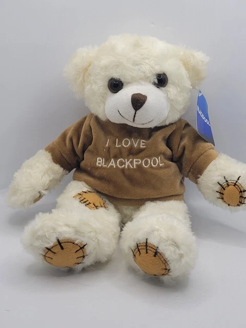 BLACKPOOL SOUVENIR &I Love Blackpool" Teddy Bear 11"Plush Cuddly Soft ...