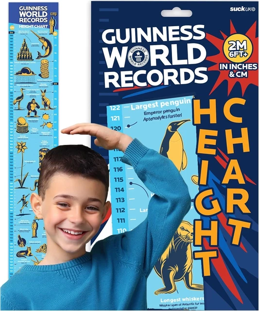 GUINNESS WORLD RECORDS 2026 Height Chart | Growth £16.88 - PicClick UK