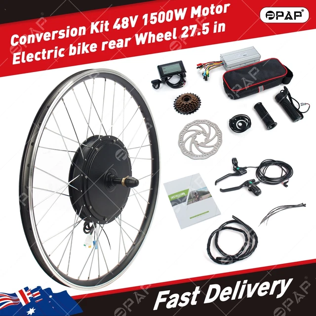 EBIKE CONVERSION KIT 48V 1500W Motor Electric bike rear Wheel 27.5 in ...