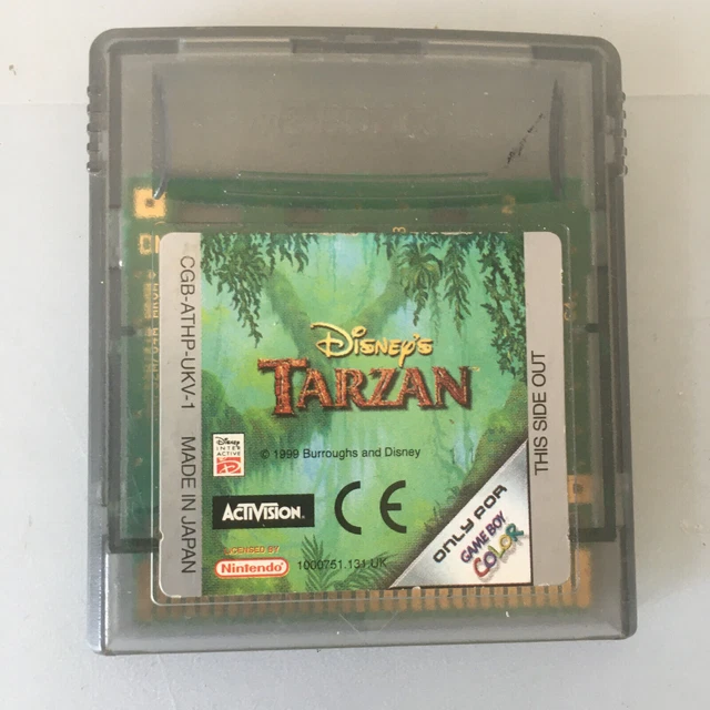 DISNEY'S TARZAN NINTENDO Gameboy Game Boy Color Clear Cart 1998 - GAME ...
