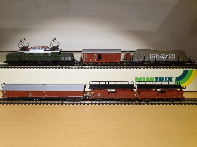 11321 MINITRIX SPUR N Güterzug mit E-Lok BR E 93, Epoche III neu & unbespielt EUR 178,50 ...