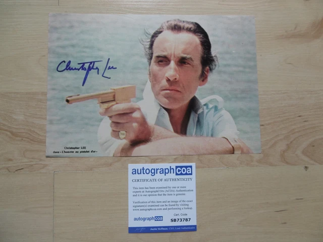 CHRISTOPHER LEE JAMES Bond Original Autogramm signed 16,5x25 cm ...