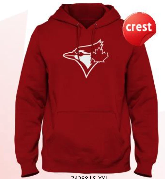 MEN'S TORONTO BLUE Jays Red All Over Crested Logo Hooded Sweatshirt ...