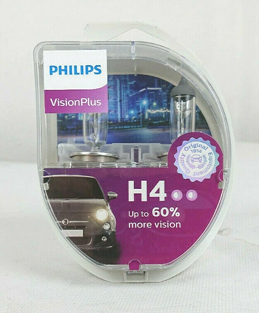 PHILIPS VISION PLUS H4 12V 60/55 Watt DuoBox 12342VPS2 £30.17 - PicClick UK