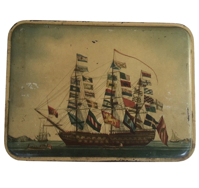 SCATOLA DI LATTA caramelle Dufour Genova - Veliero Tin Box Vintage EUR ...