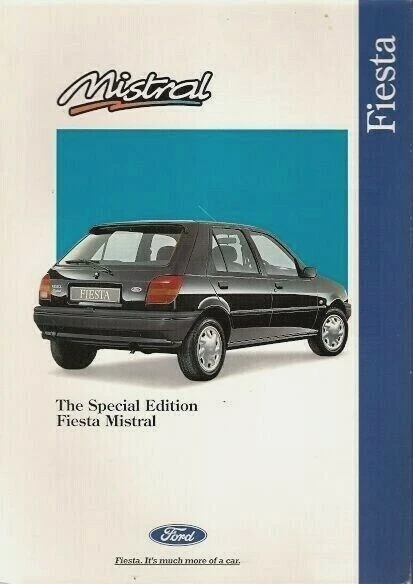 FORD FIESTA MISTRAL Limited Edition 1995 UK Market Single Sheet Sales ...