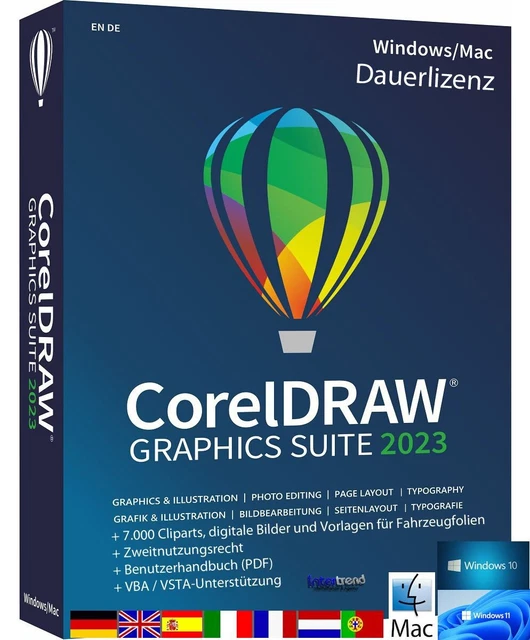 COREL DRAW GRAPHICS Suite 2023 Win/Mac Education licenza permanente ...