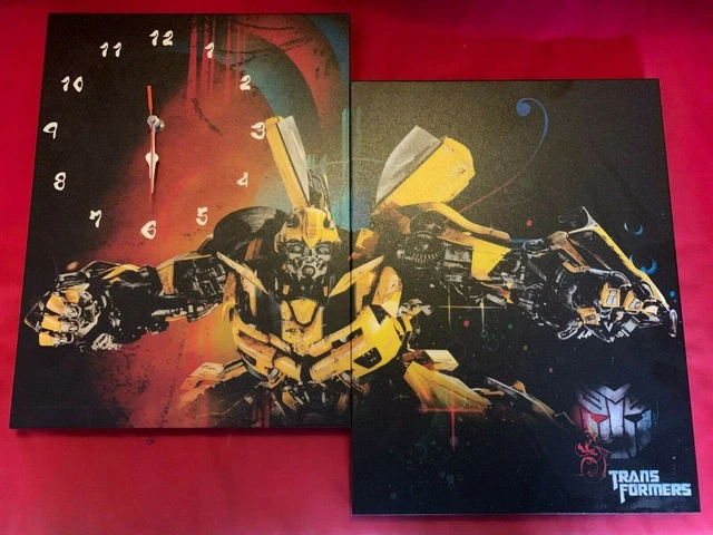 TRANSFORMERS MOVIE BUMBLEBEE 2-panel offset wall clock (New & unused ...