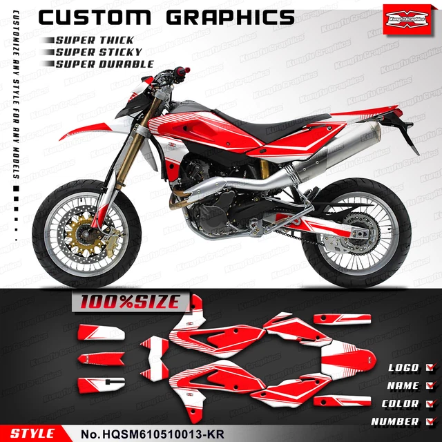 MOTORBIKE CUSTOM DECAL Graphics Kit for SM 610 2005 2006 2007 2008 2009 ...