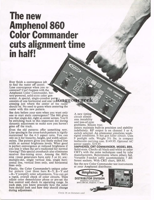1965 Amphenol 860 Color Commander Test Pattern Generator Tv Service Vintage Ad £842 Picclick Uk 