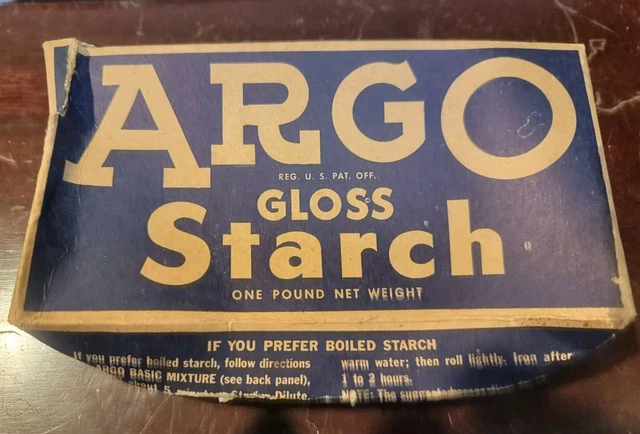 VINTAGE ARGO GLOSS Starch Box - 1 lb - Antique Advertising Collectible ...