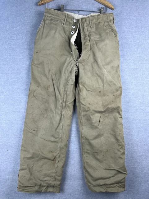 MENS WWII US Army Kersey Wool Lined Field Pants Sz 28x27 40s Trousers ...