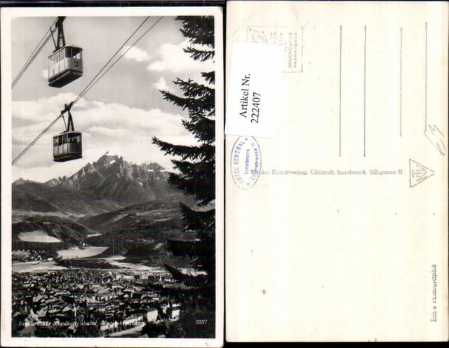 222407,INNSBRUCKER NORDKETTENBAHN SEILBAHN Seilschwebebahn Gondel Wagenkreuzung EUR 3,00 ...