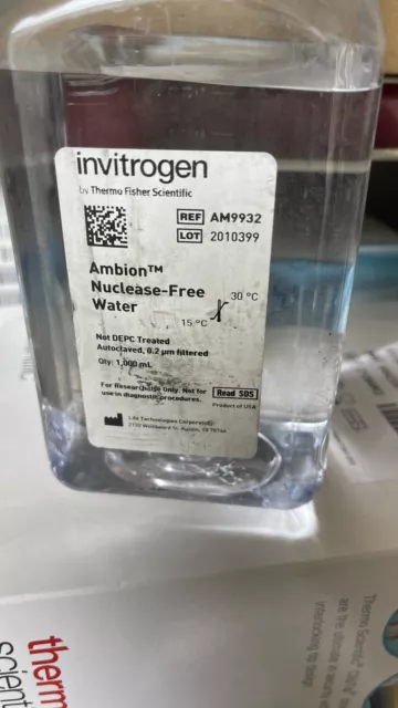 14X THERMO SCIENTIFIC INVITROGEN Ambion Nuclease-Free Water 1L ...