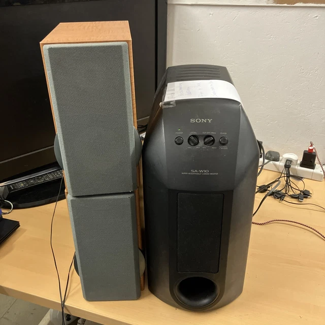 J1301 SONY SA-W10 Active Super Woofer Sub Powered Subwoofer + 2 ...