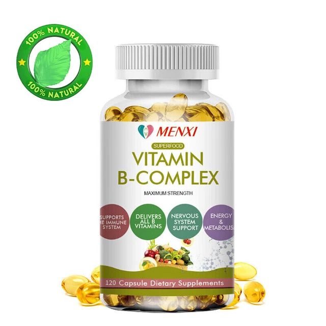 120PCS VITAMIN B Complex,Vitamins B1,B2,B3,B5,B6,B8,B12,Energy ...
