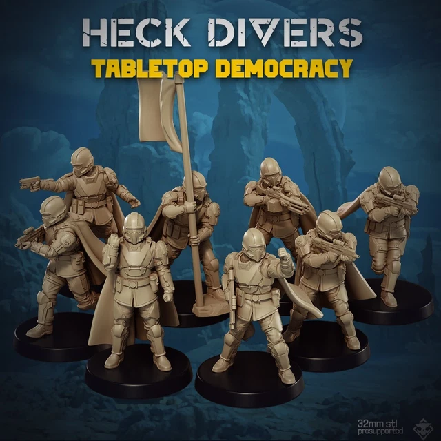 HELLDIVERS 2 MINIATURES - Set of 8 Premium 3D Prints - Wargaming, DND ...