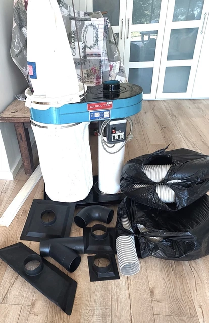 CARBATEC PROFESS PORTABLE Bag Dust Extractor Collector 1HP + Flex Duct ...