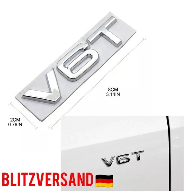 V6T CHROM EMBLEM Aufkleber Logo 3D metall V6 Emble Heck Auto Kfz ...